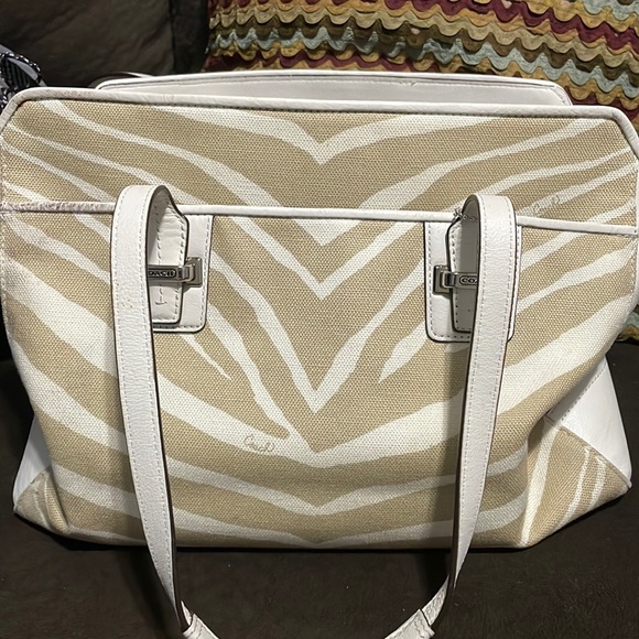 Coach | Bags | Coach Beige Zebra Bag | Poshmark